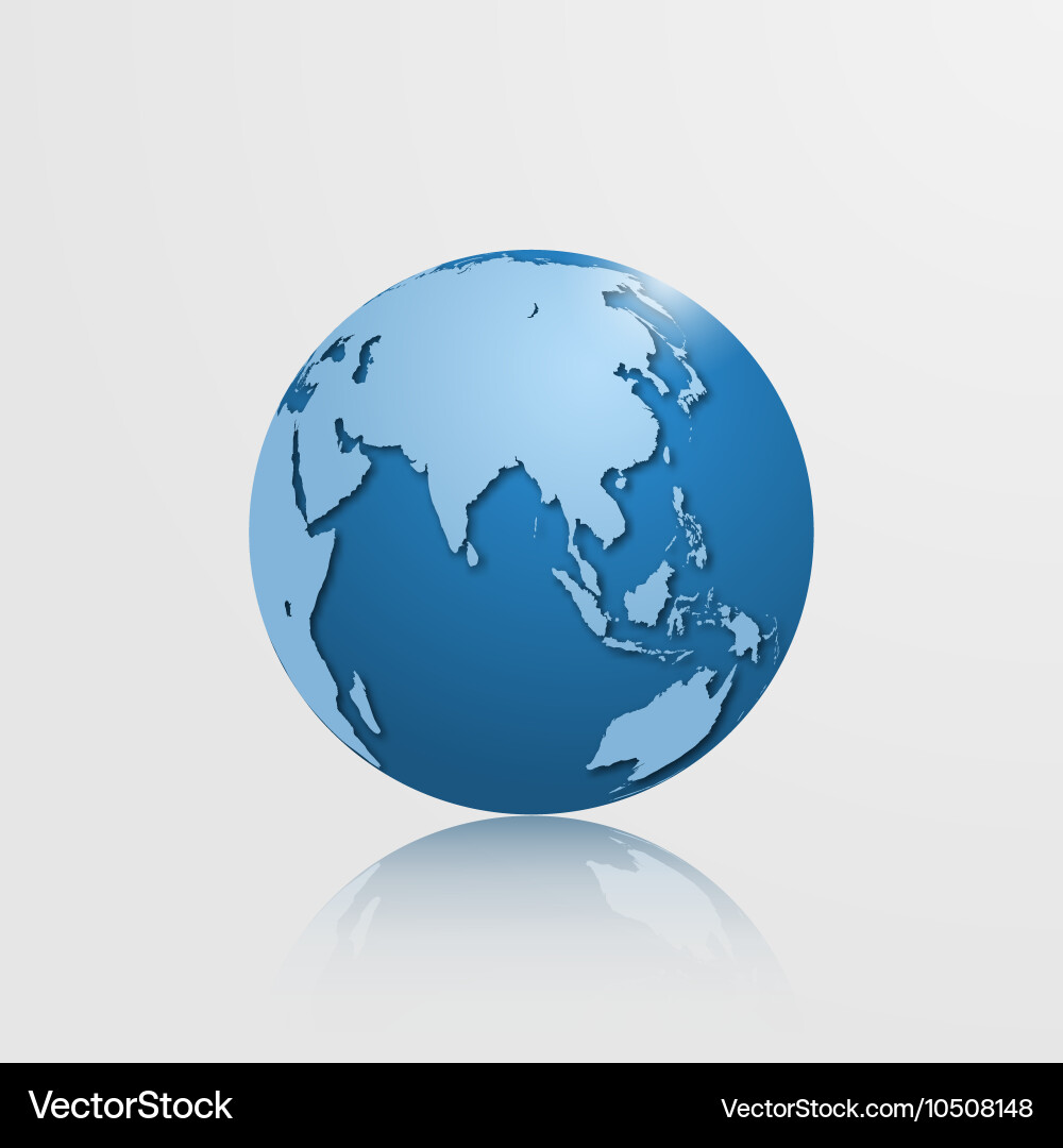 Detailed globe with asia and australia Royalty Free Vector