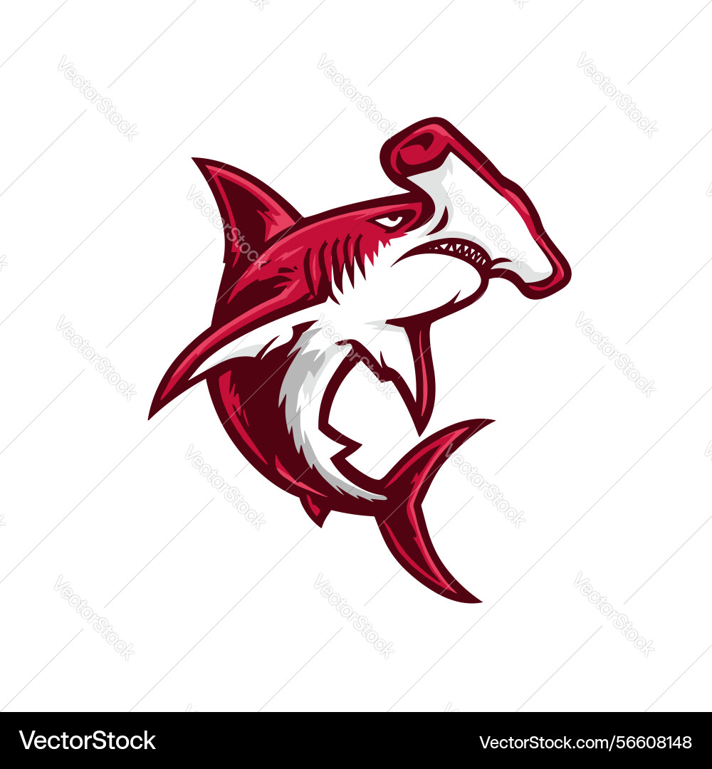 Fierce shark esports logo design Royalty Free Vector Image