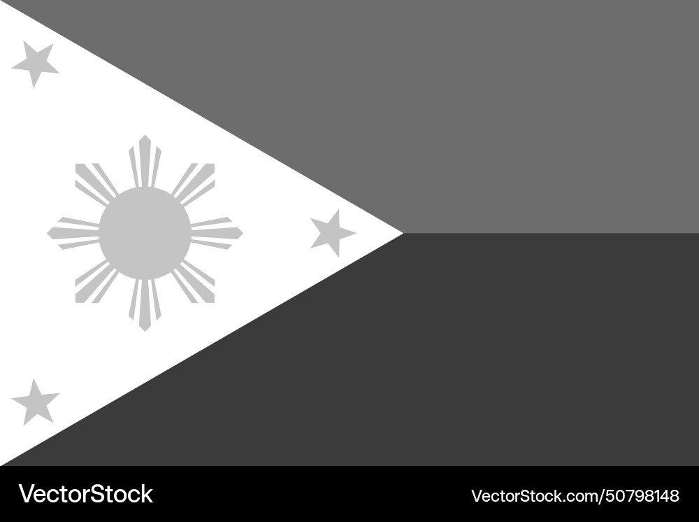 Greyscale flag of philippines Royalty Free Vector Image