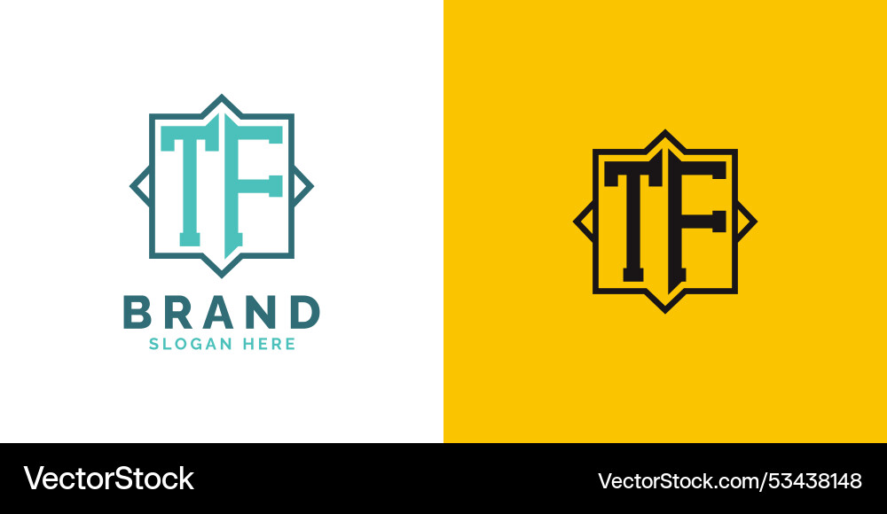 Modern tf monogram logo design initial letter Vector Image