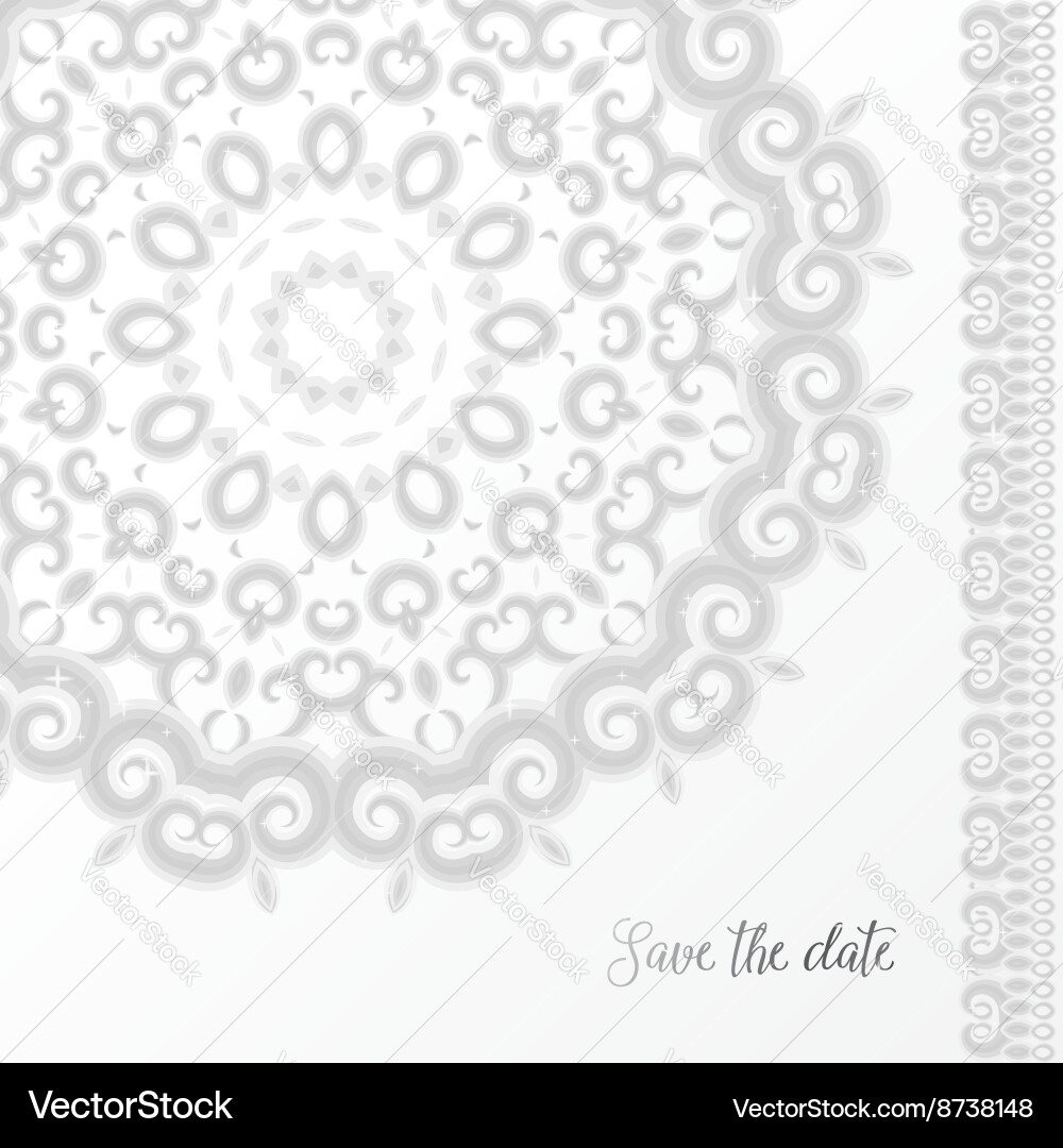 Silver wedding invitation template Royalty Free Vector Image