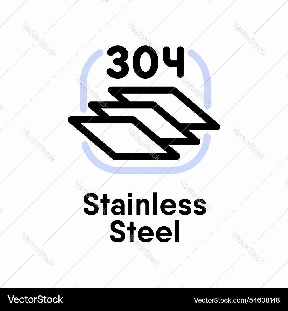 Stainless steel 304 information sign Royalty Free Vector