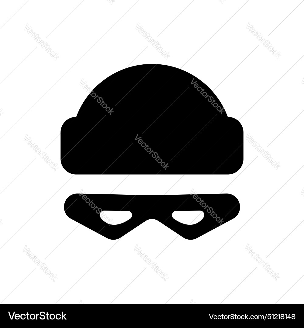 Thief mask and hat isolated Royalty Free Vector Image