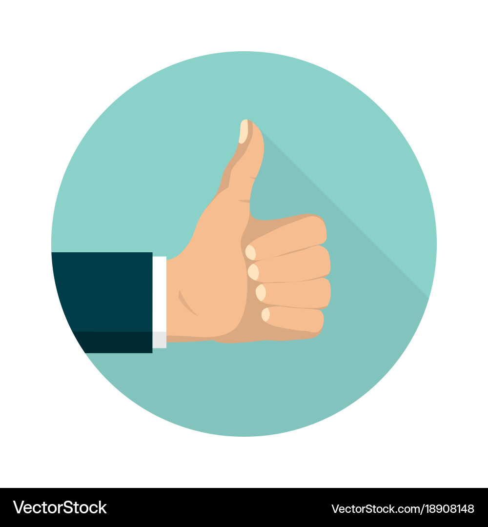 Thumb up symbol set flat style like sign Vector Image