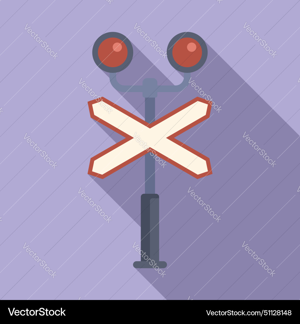 Traffic railroad light and sign icon flat Vector Image