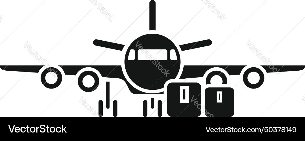 Airplane shipping icon simple fast Royalty Free Vector Image