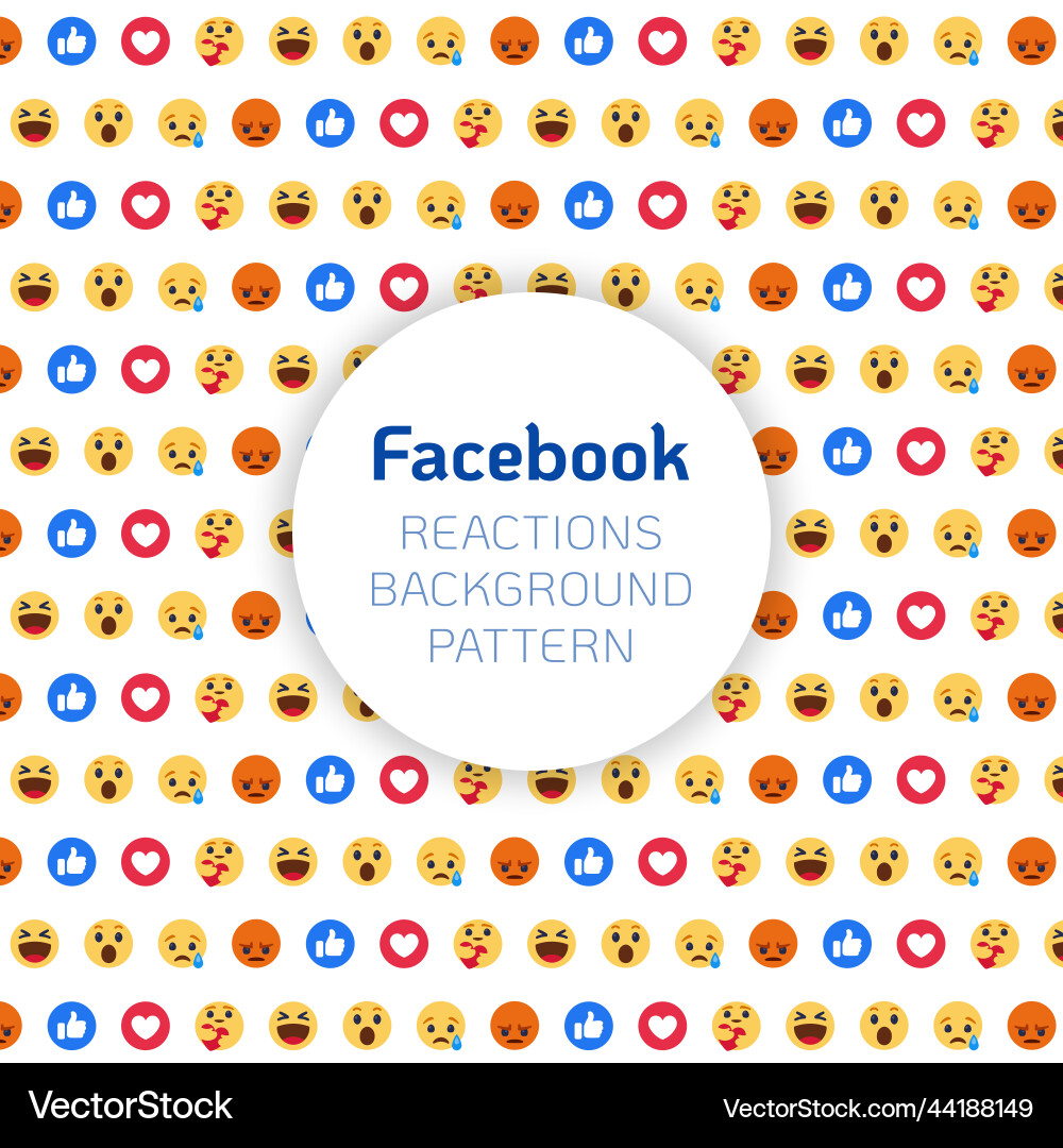 Facebook reactions background pattern Royalty Free Vector