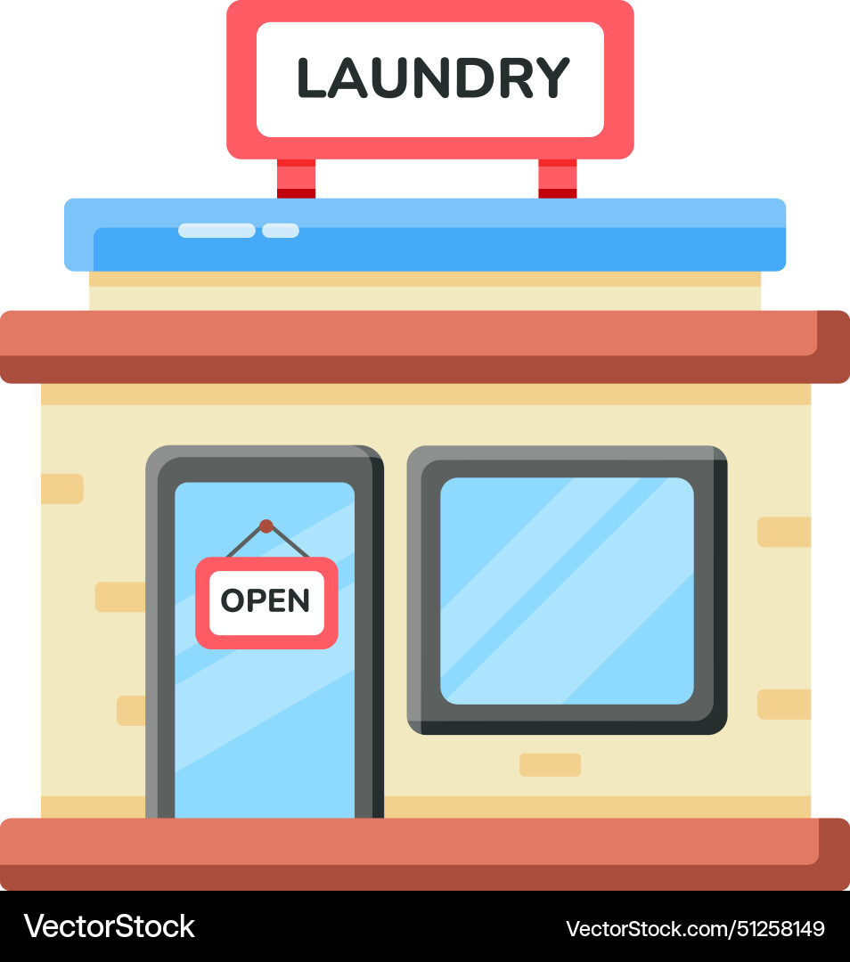 Laundry shop Royalty Free Vector Image - VectorStock