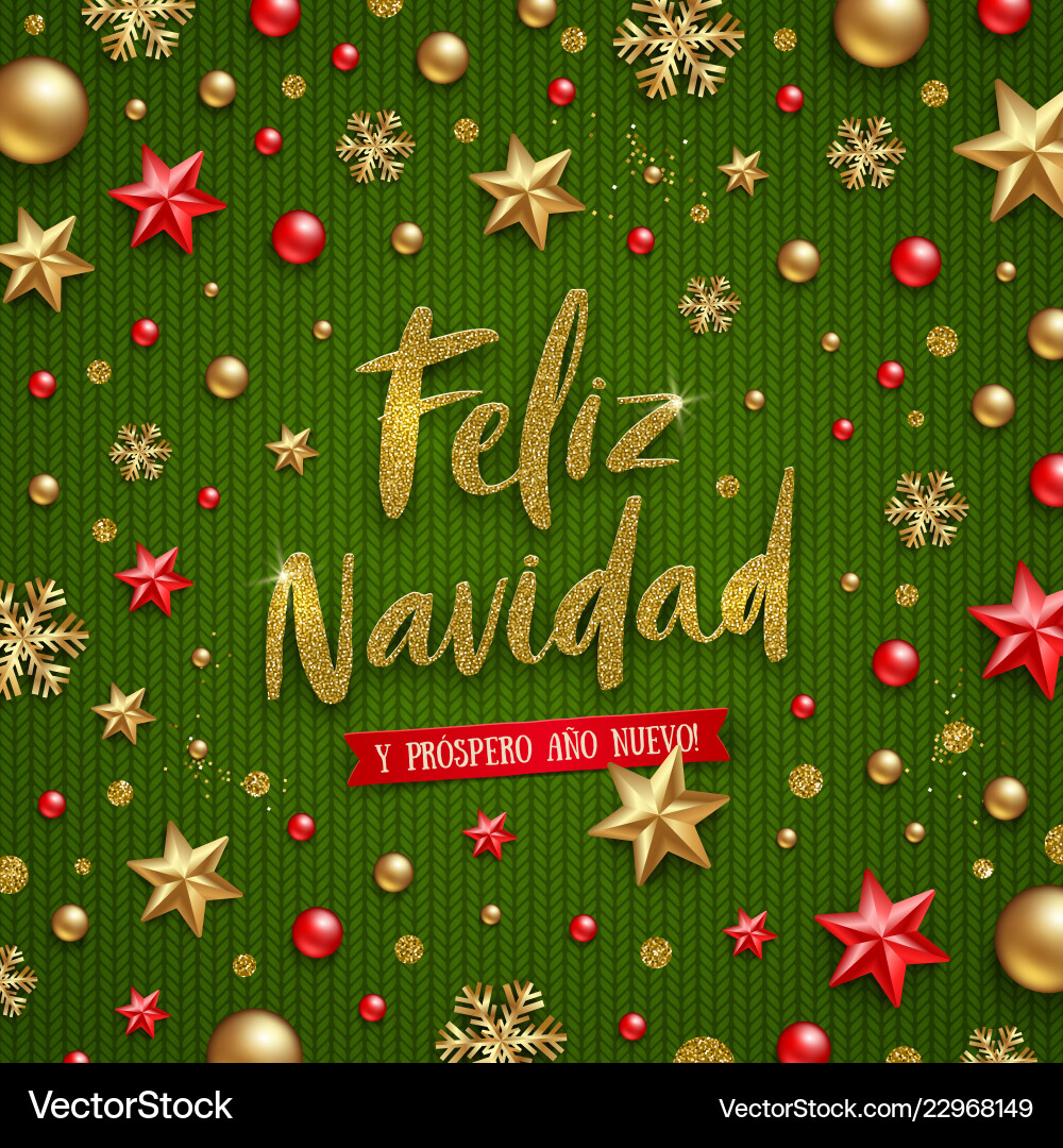 Merry Christmas - Festive Spanish Greetings – Royalty-Free Vector ...