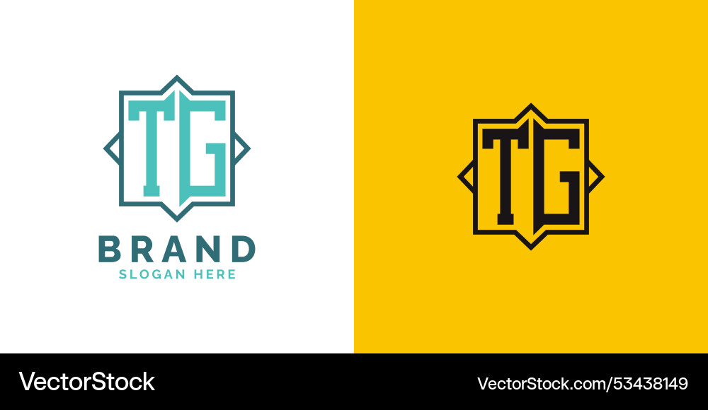 Modern tg monogram logo design initial letter Vector Image