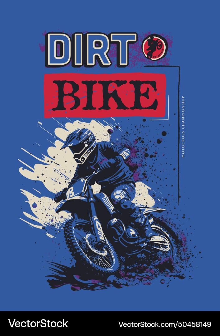 Motocross poster design template grunge Royalty Free Vector