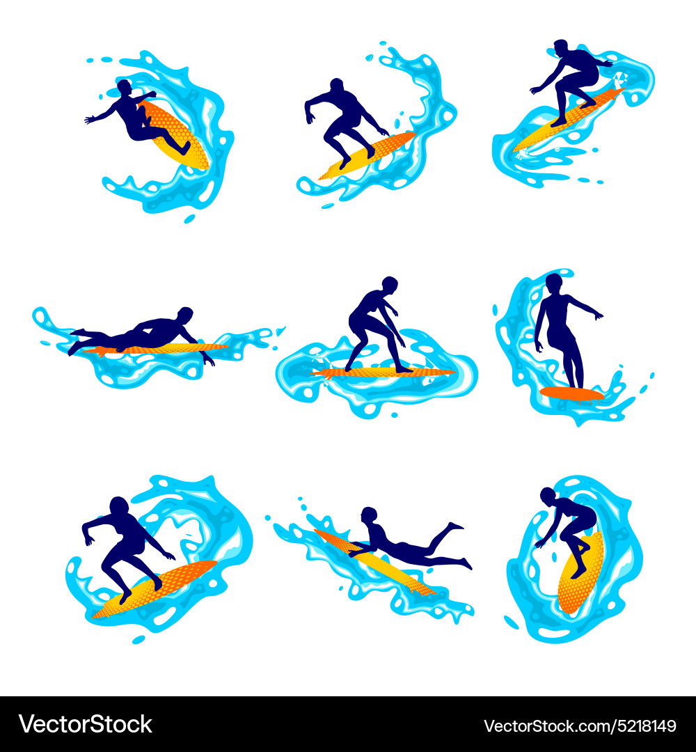 Surfing Royalty Free Vector Image - VectorStock