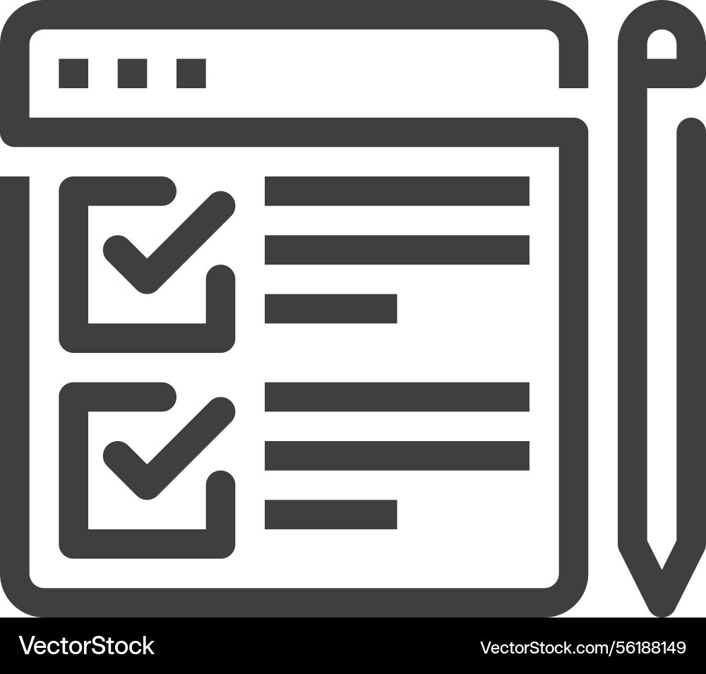 Survey flat line web icon concept Royalty Free Vector Image