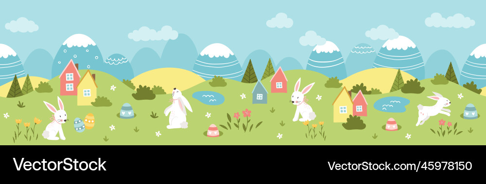 Cute easter egg hunt design map for children hand Vector Image