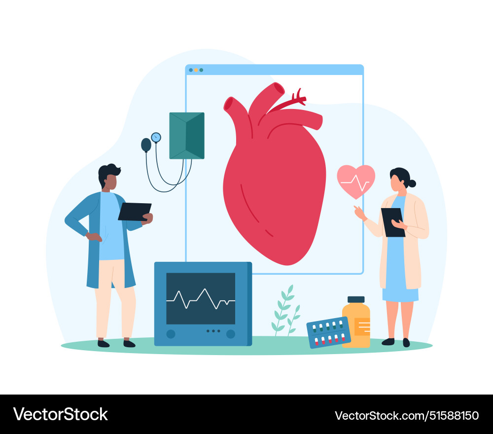 Heart and cardiovascular system health checkup Vector Image