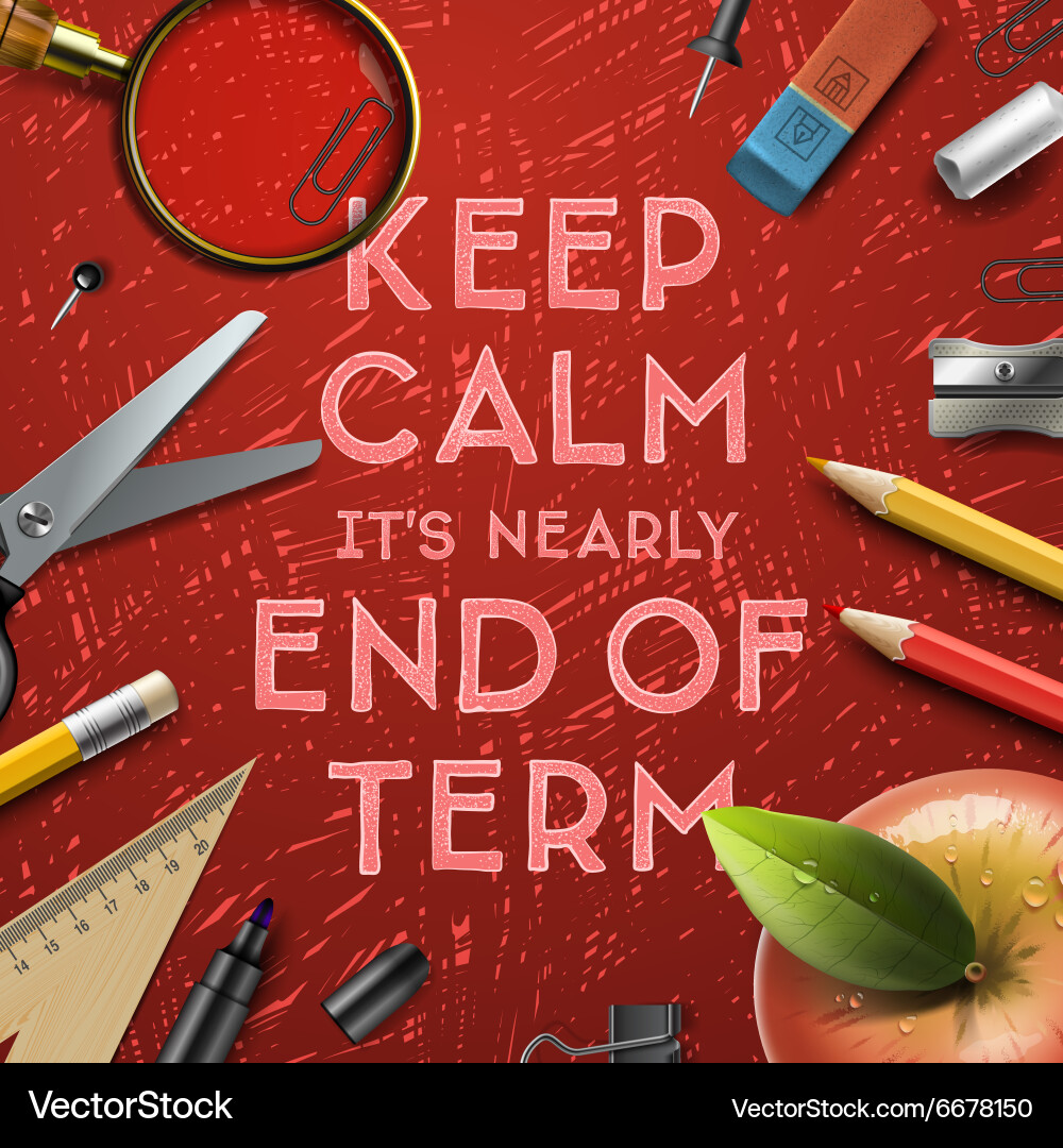 Schools out end of term Royalty Free Vector Image