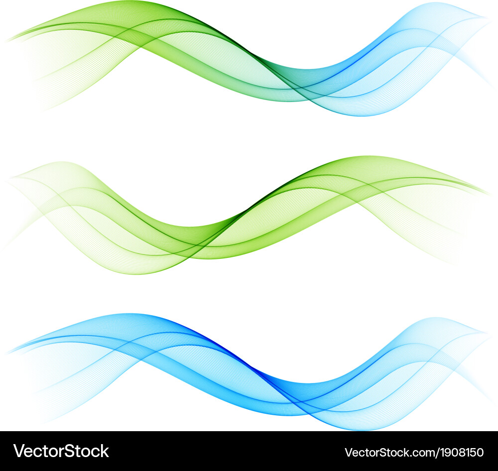 Set of color wave Royalty Free Vector Image - VectorStock