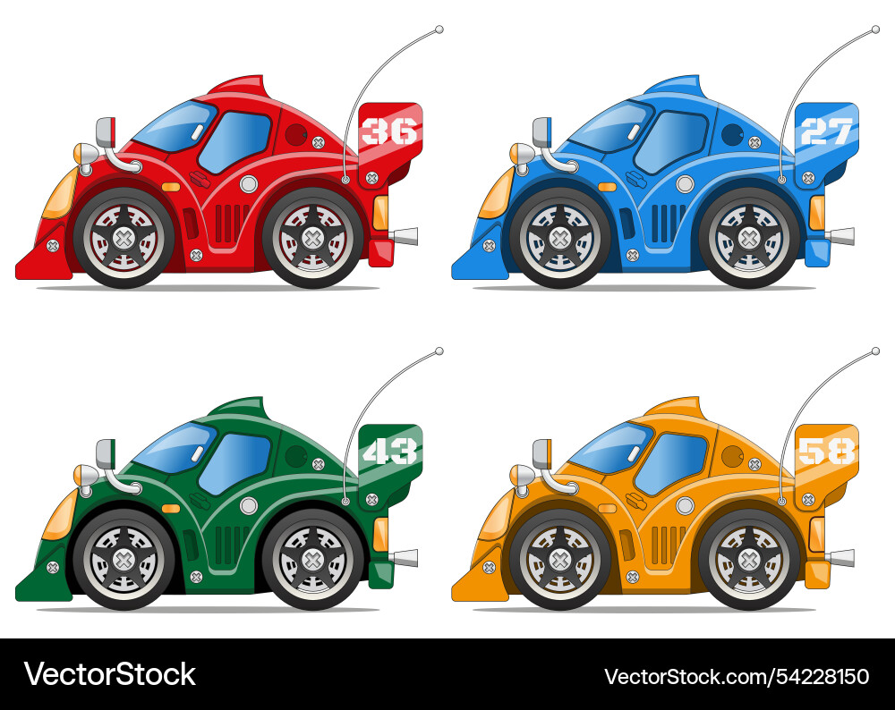 Set of colorful racing cars Royalty Free Vector Image
