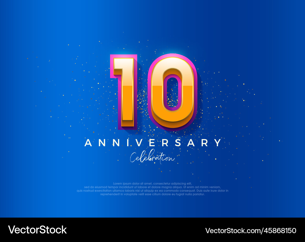 Simple and modern design for the 10th anniversary Vector Image