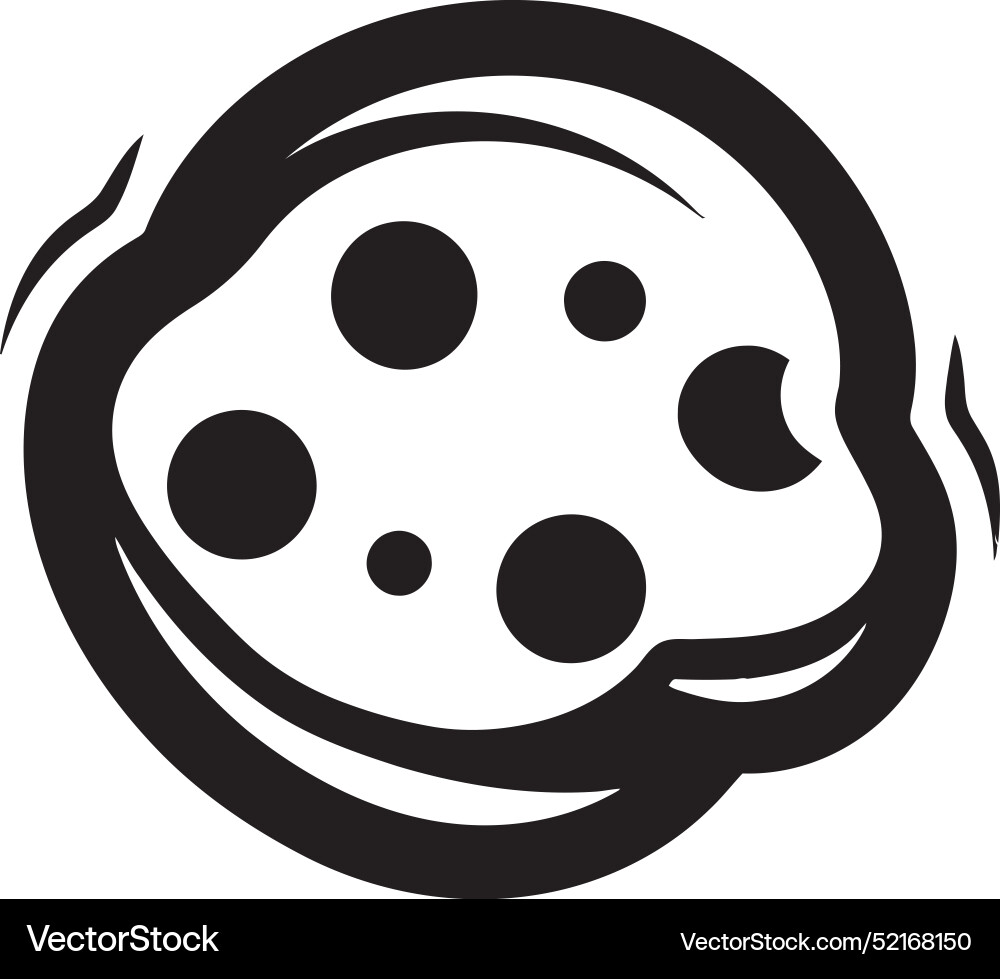 Traced in chocolate black cookie artsilhouette Vector Image