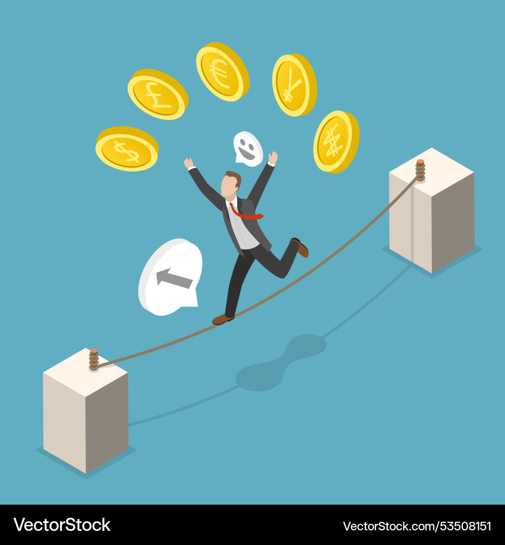 3d isometric flat of foreign Royalty Free Vector Image