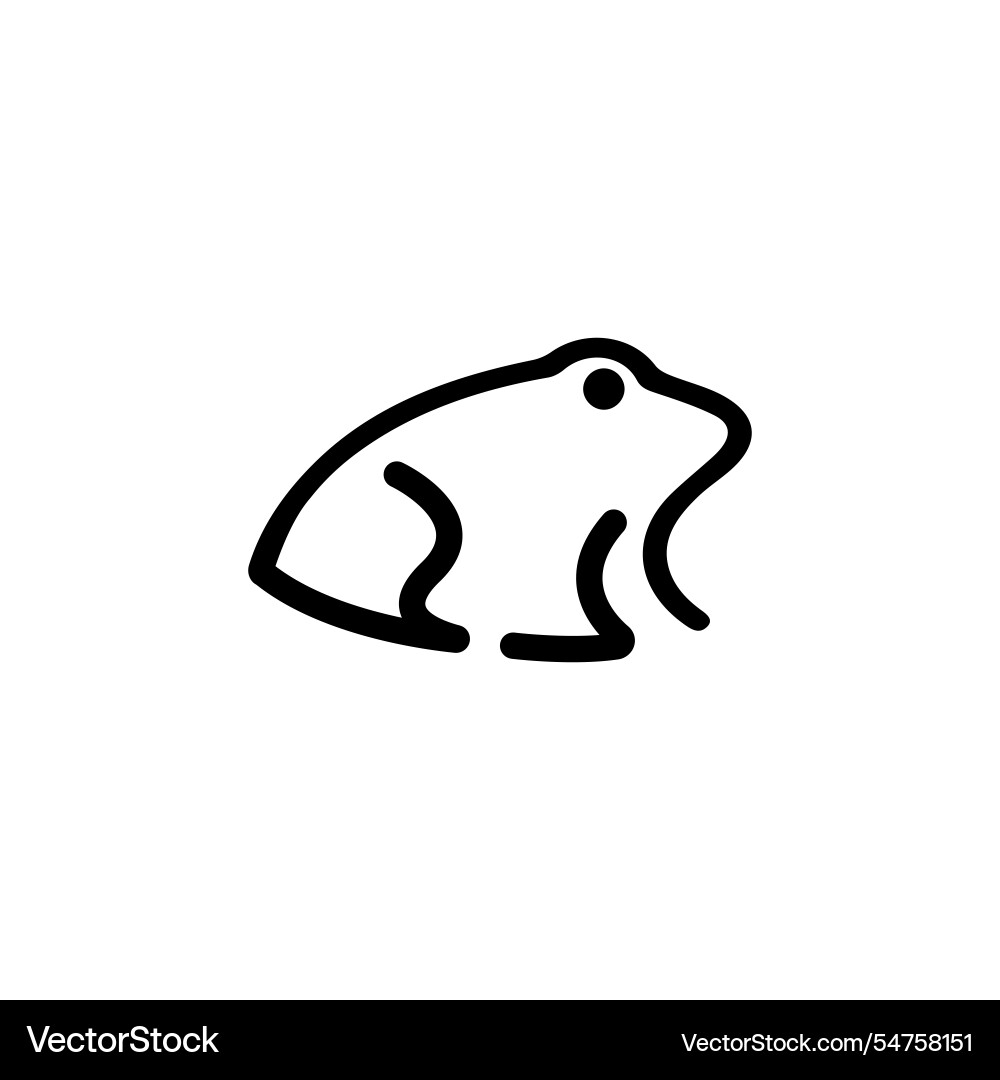 Abstract frog simple line logo design Royalty Free Vector