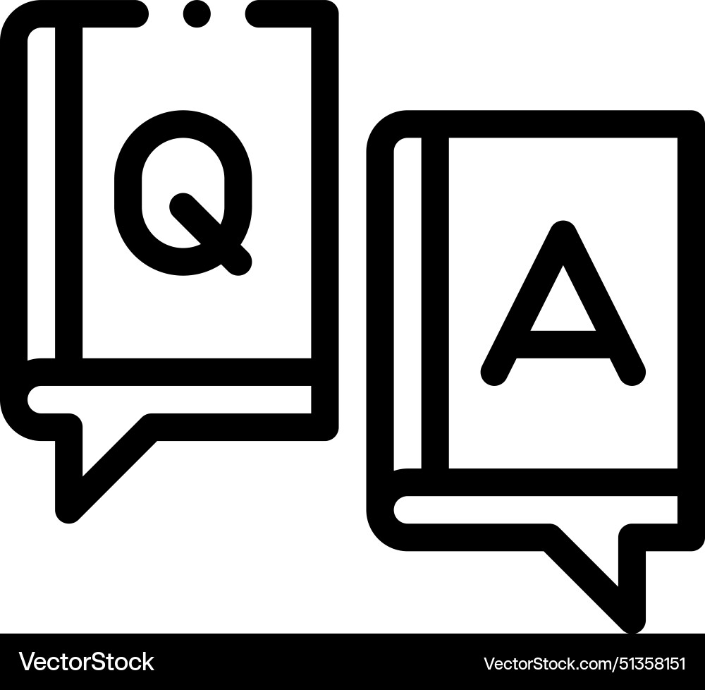 Ask icon thin linear style design isolated Vector Image