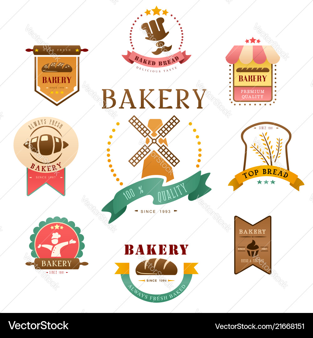 Bakery label Royalty Free Vector Image - VectorStock