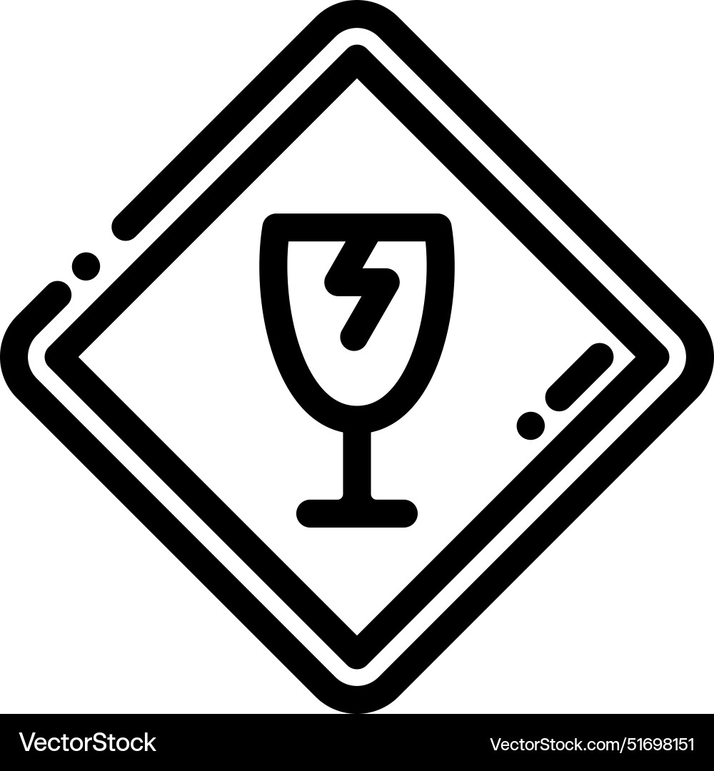Broken glass icon thin linear style design Vector Image