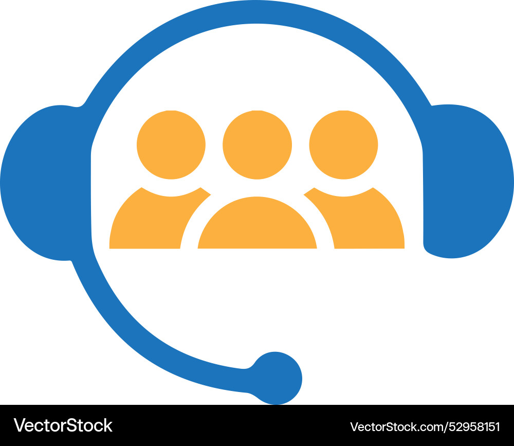 Call centre logo design template Royalty Free Vector Image