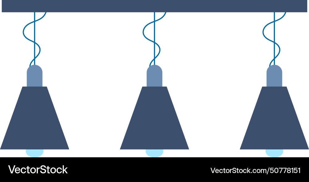 Ceiling lamps hanging from above interior Vector Image