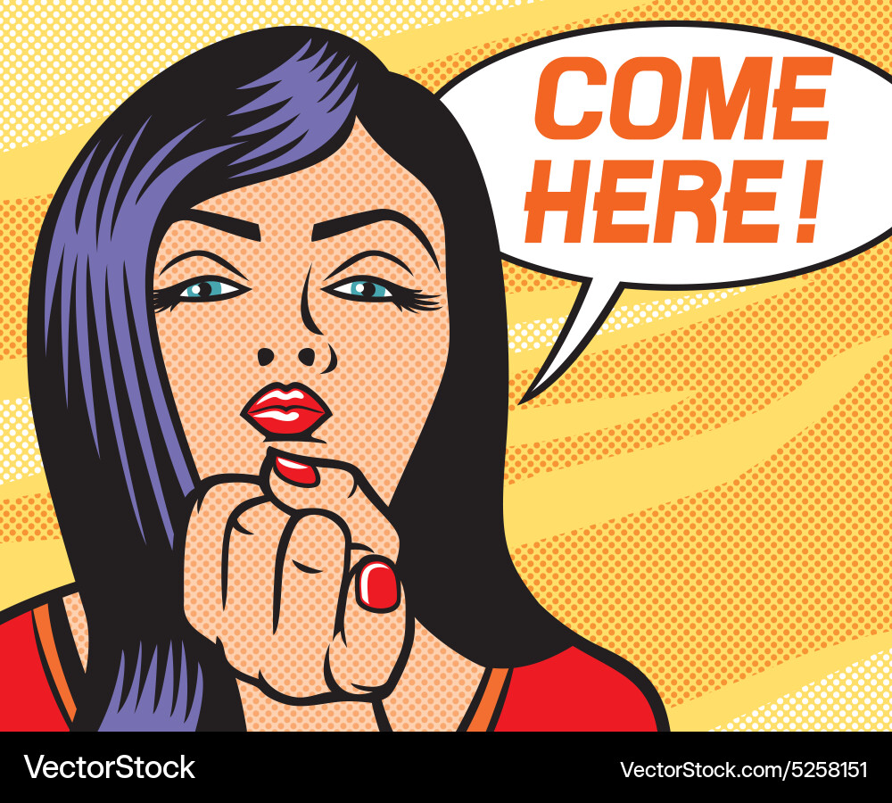 Come here Royalty Free Vector Image - VectorStock