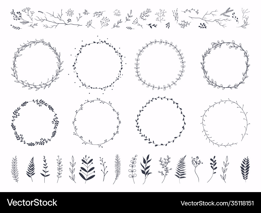 Floral ornament frames hand drawn ornamental Vector Image