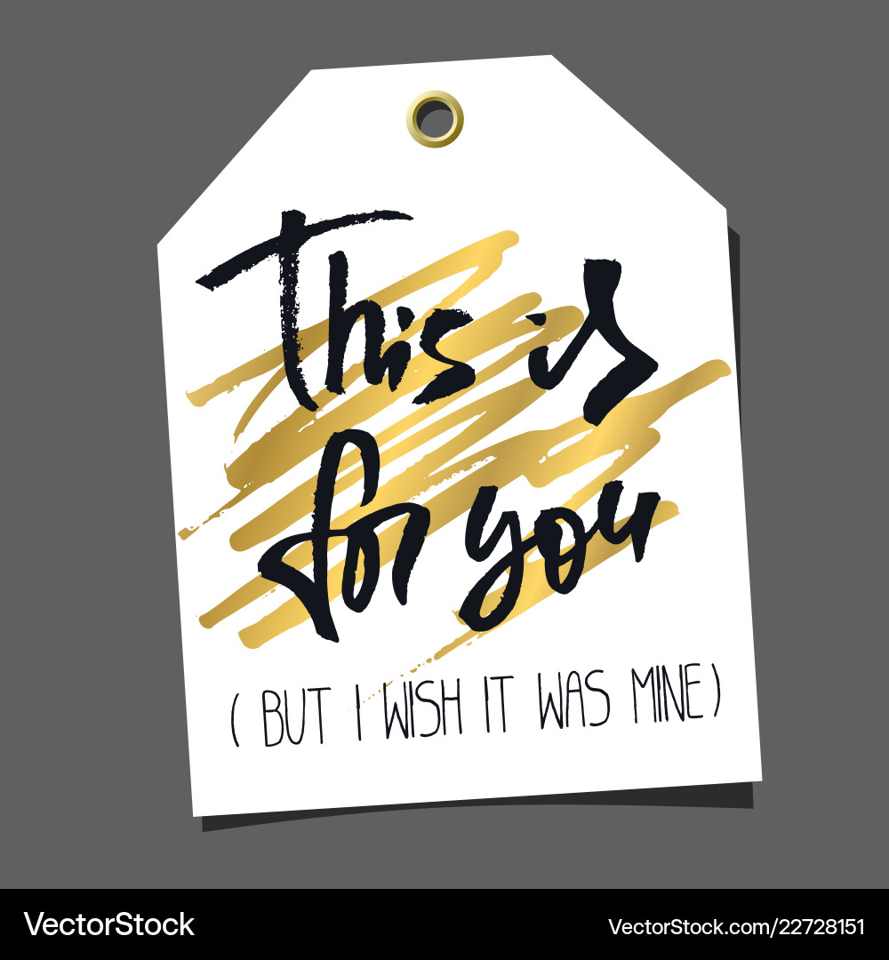 Funny editable gift tag lettering and doodles Vector Image