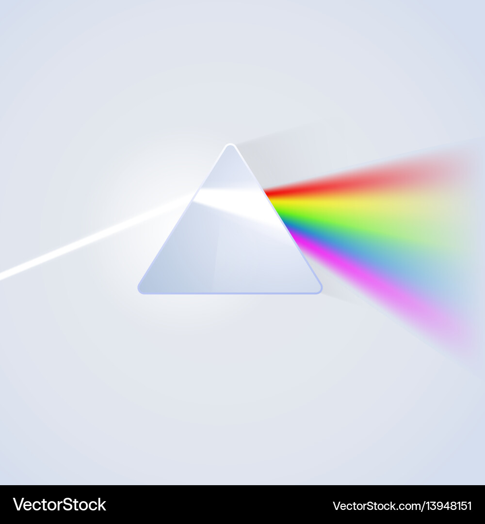 Glass prism on light background Royalty Free Vector Image