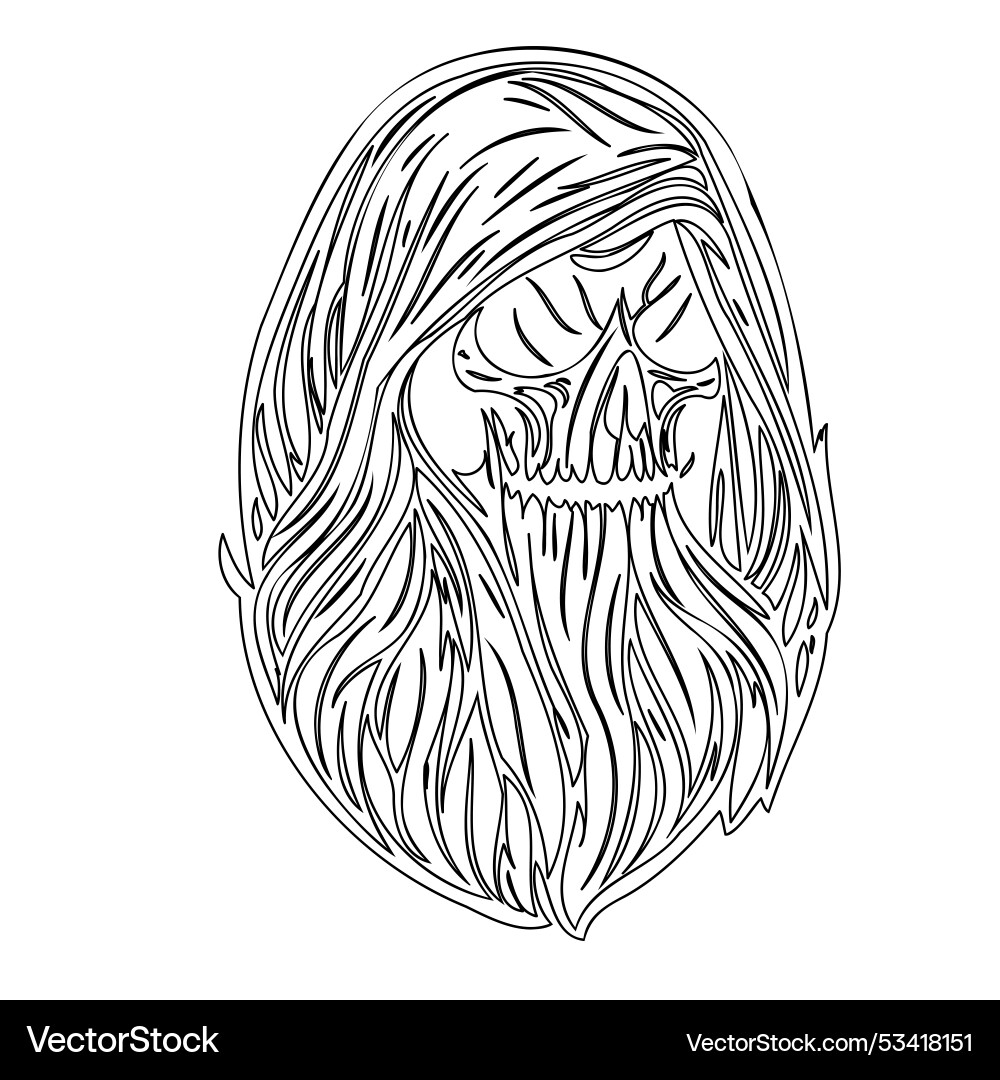 Grim reaper halloween sketch outline Royalty Free Vector