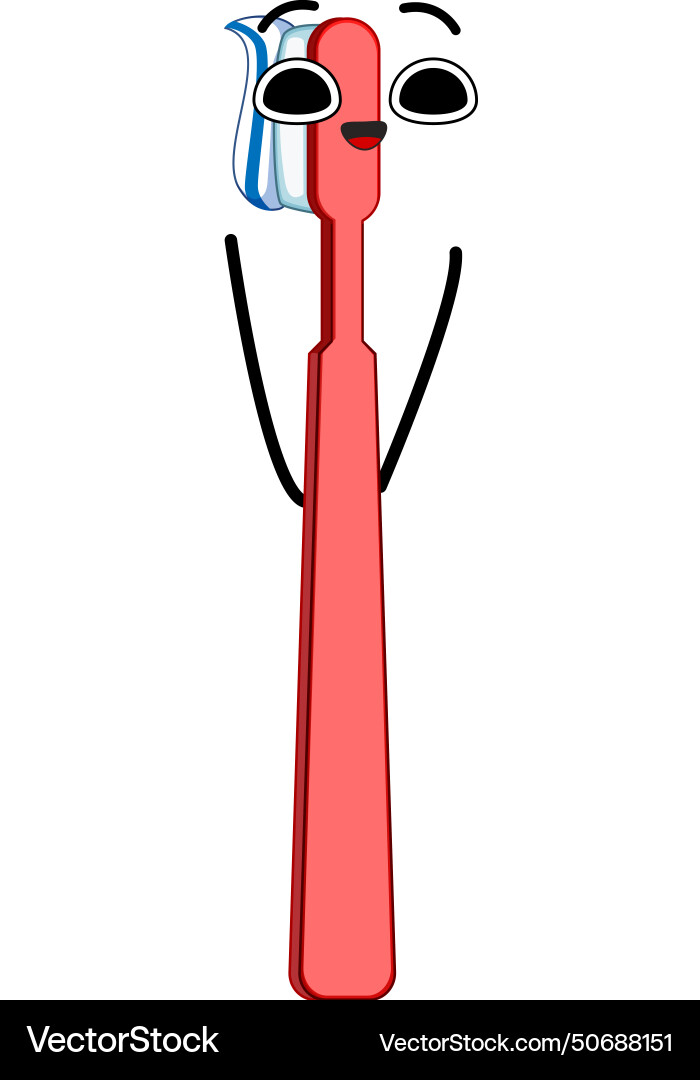 Hand toothbrush cartoon Royalty Free Vector Image