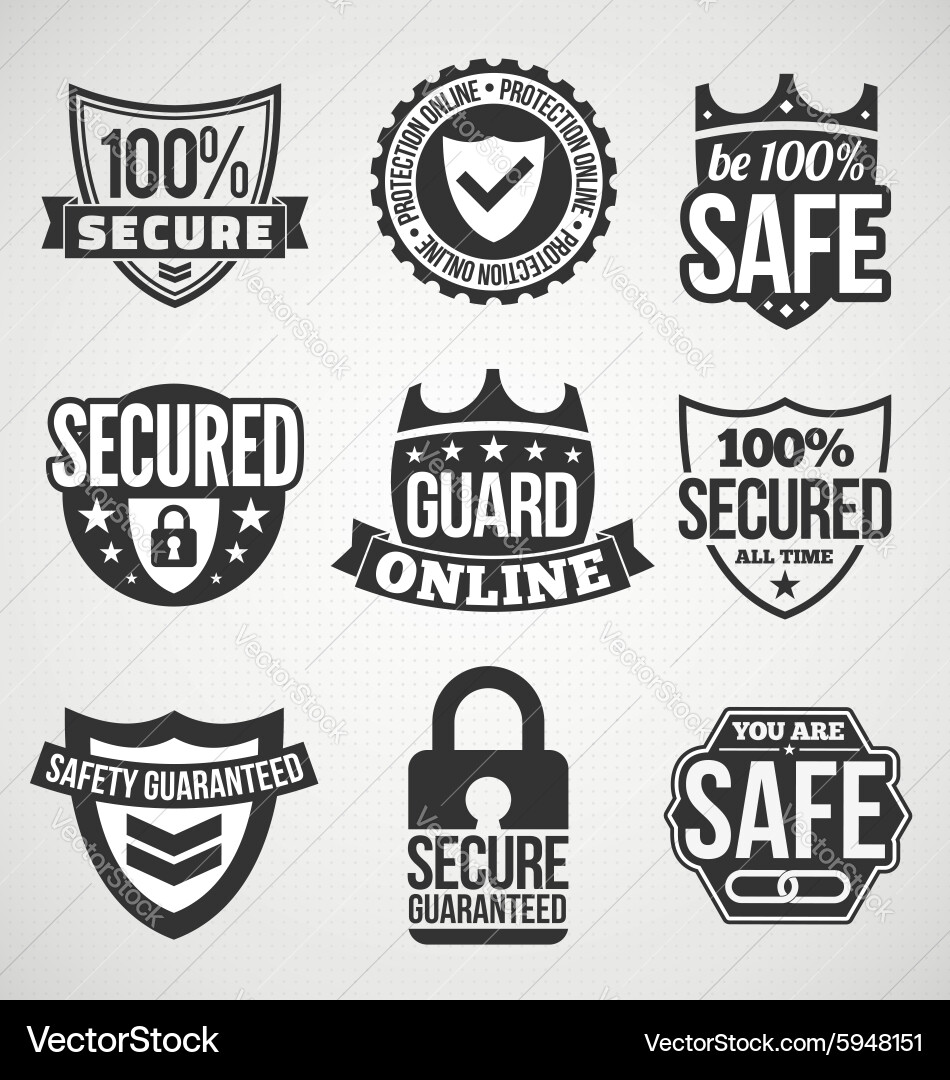 Security labels Royalty Free Vector Image - VectorStock