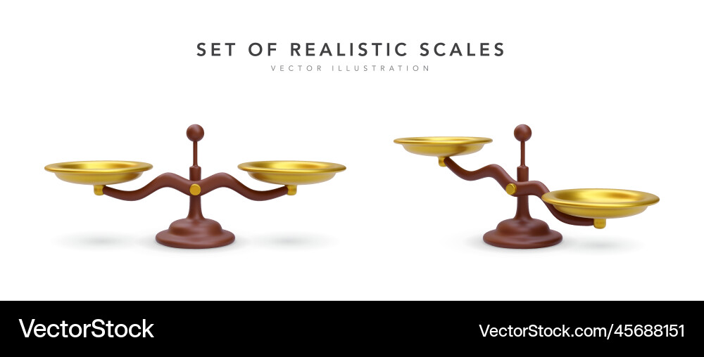 Set of 3d realistic scales with shadow Royalty Free Vector
