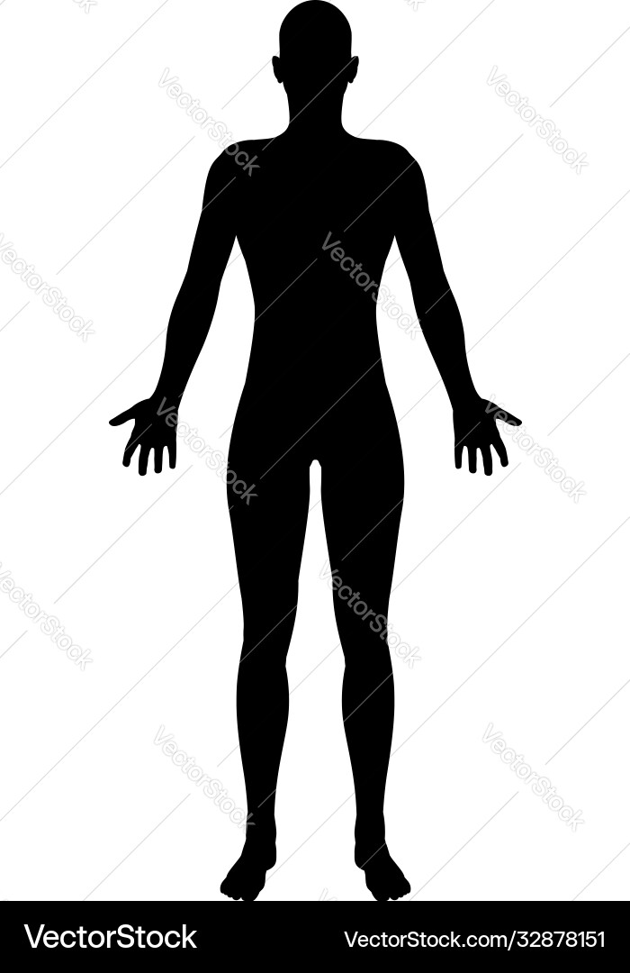 Stylized unisex human figure silhouette Royalty Free Vector