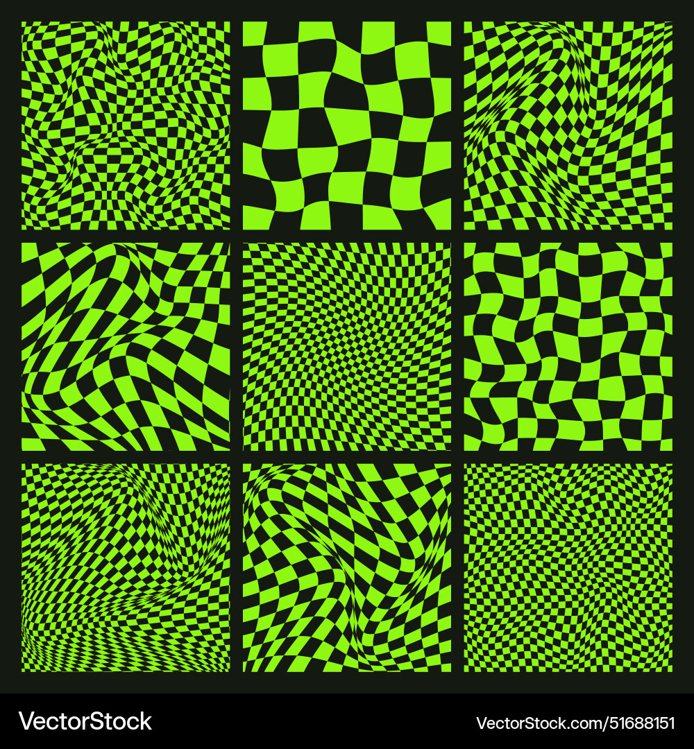 Trendy checkered pattern black and green Vector Image