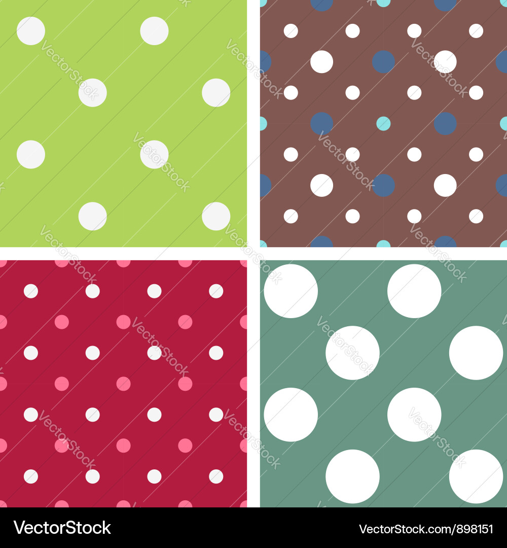 White Polka Dot Patterns Royalty Free Vector Image