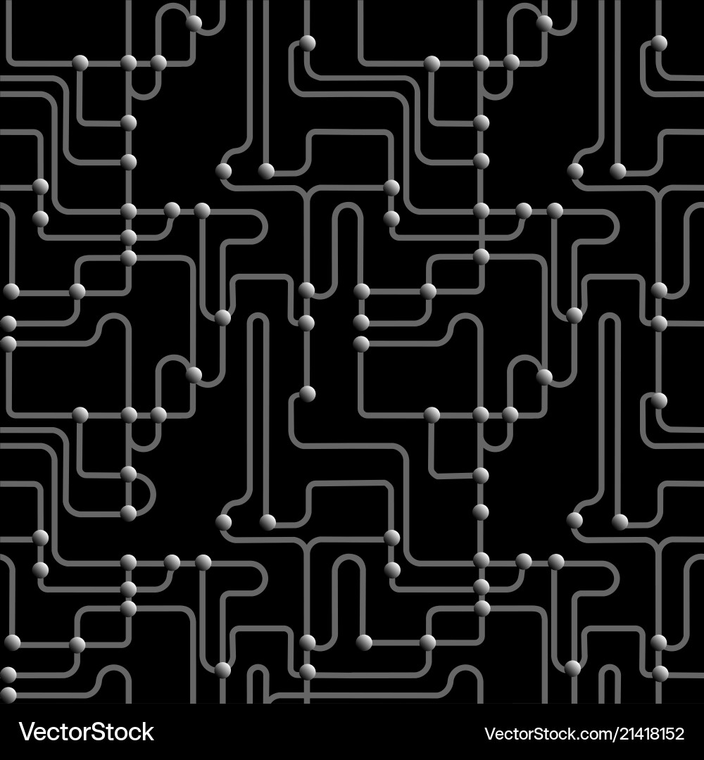 Abstract metro scheme seamless monochrome pattern Vector Image