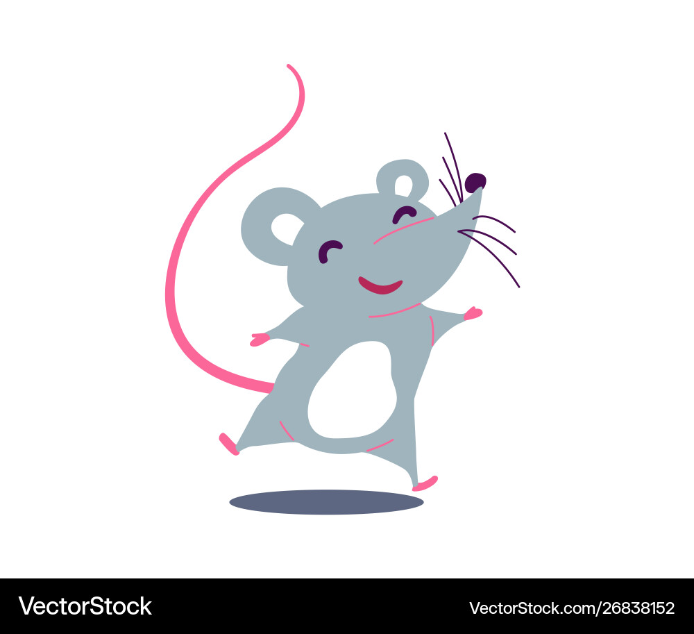 Cartoon cute rat in simple flat style Royalty Free Vector