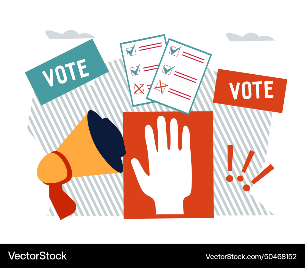 Democratic voting banner or poster design flat Vector Image