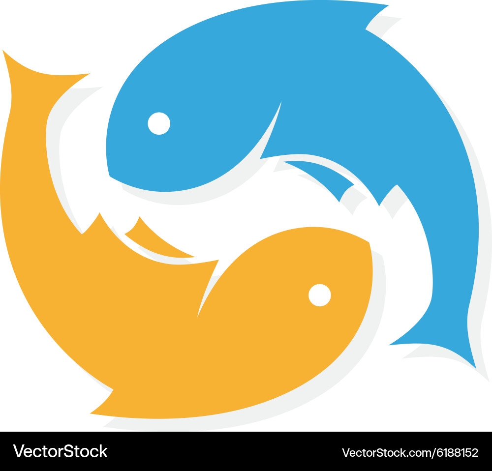 Fish logo design template infinity Royalty Free Vector Image