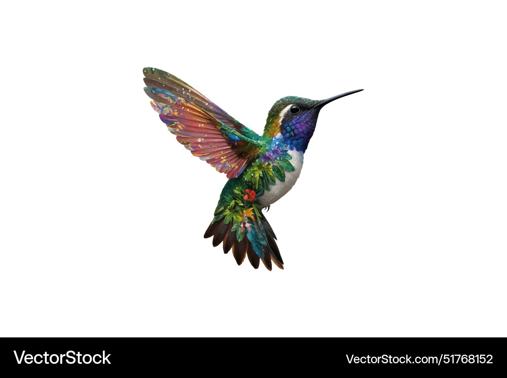 Fish winged bird isolated Royalty Free Vector Image