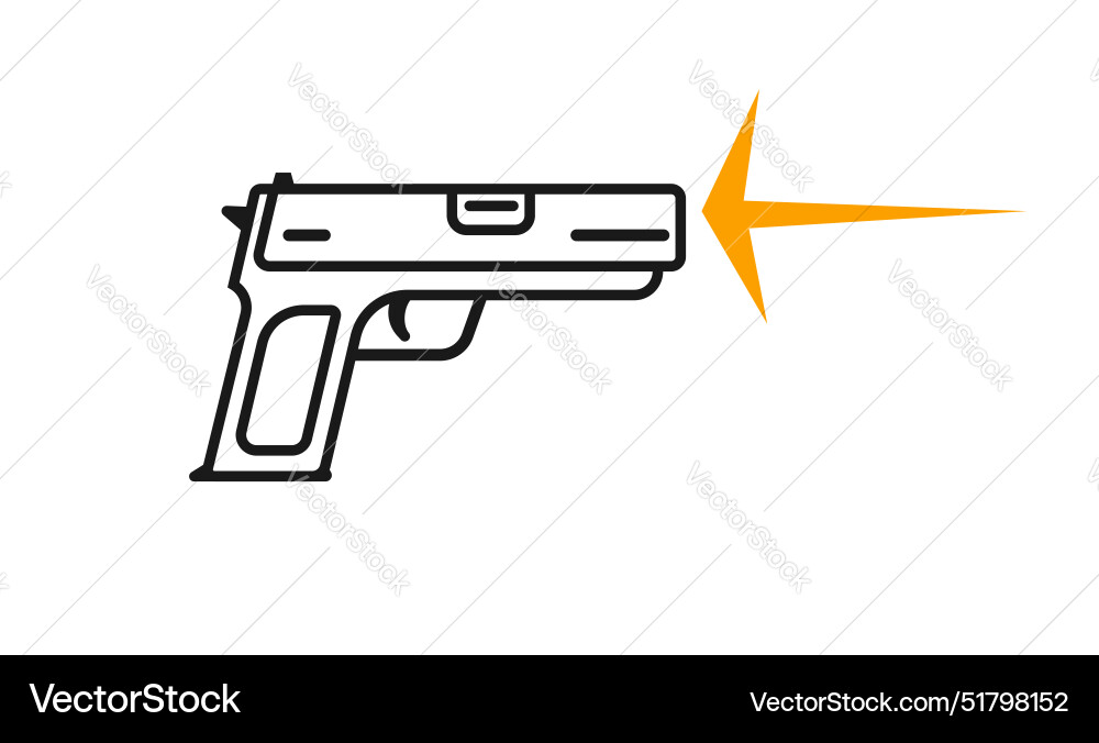 Gun shooting icon line outline stroke art image Vector Image
