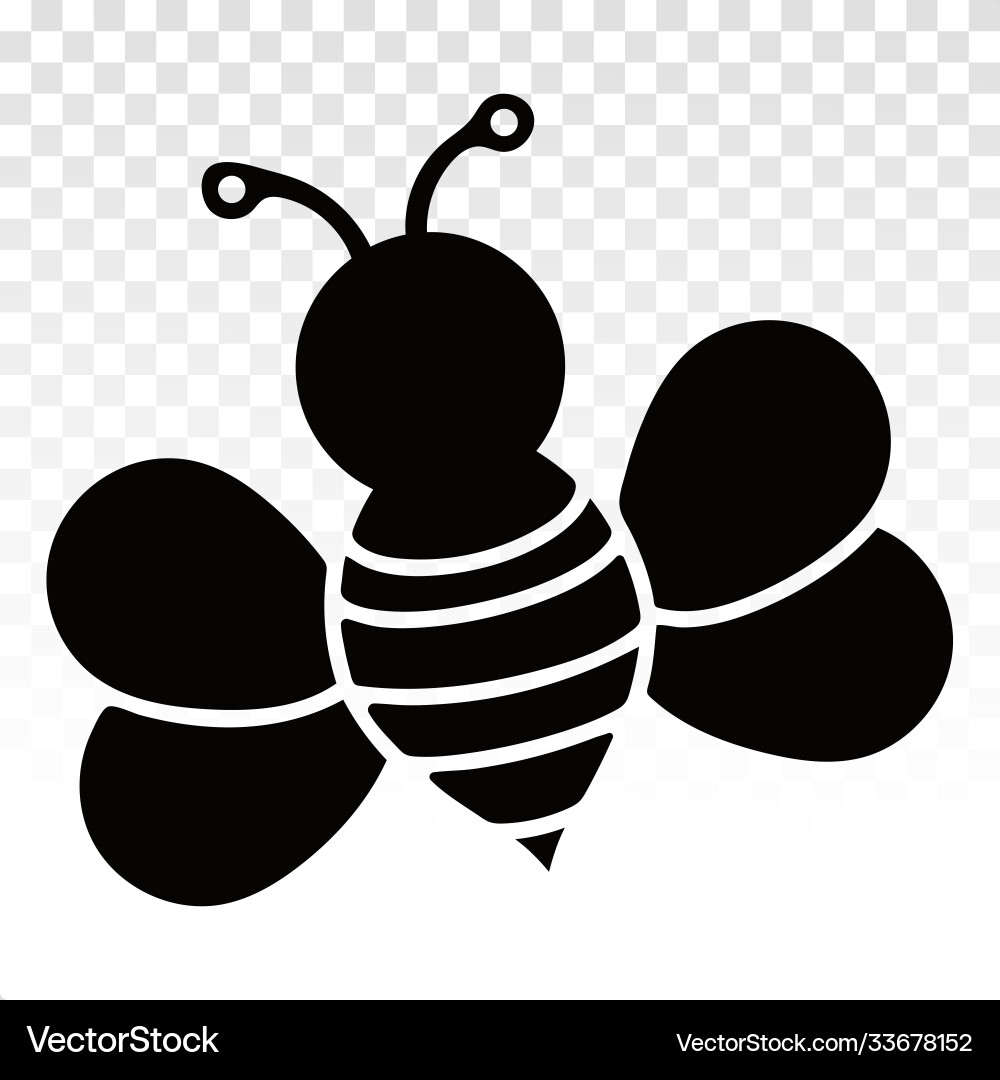 Honey bee or wasp flat icon for apps and websites Vector Image