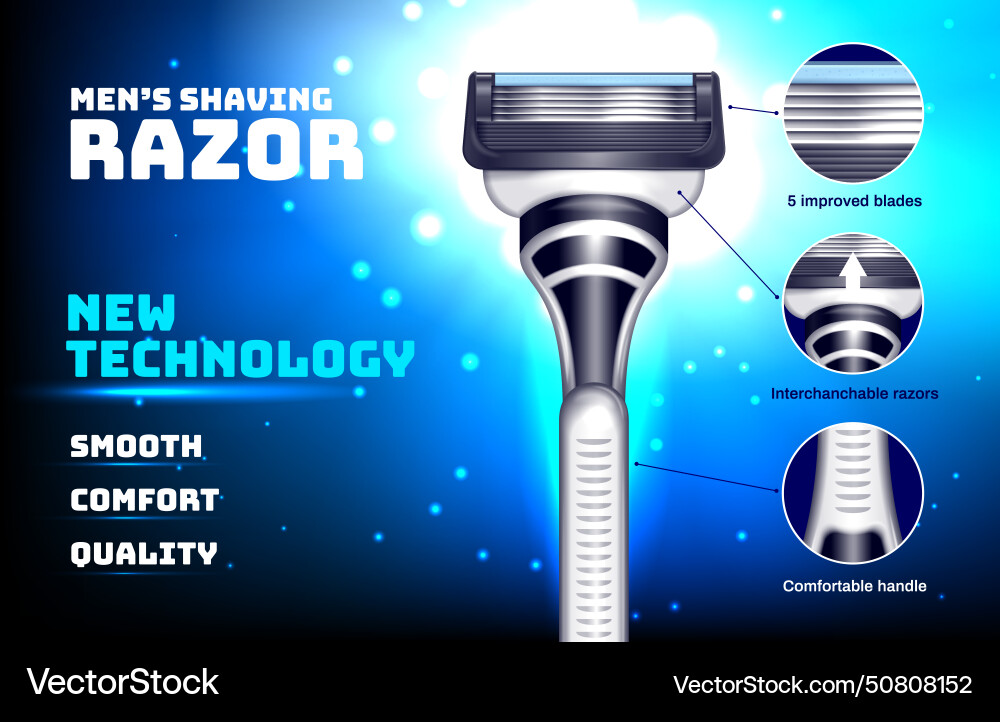 Men razor poster Royalty Free Vector Image - VectorStock